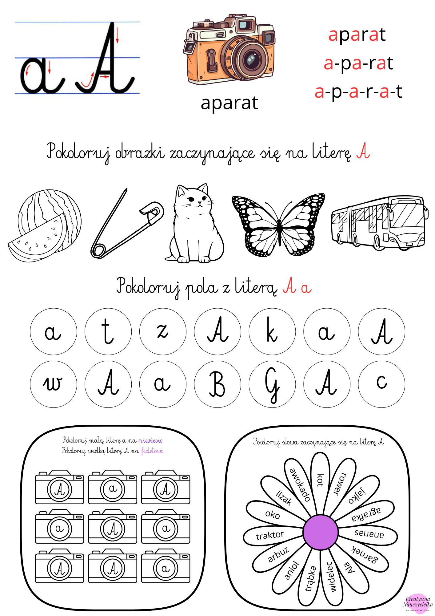 Poznajmy litery – karty pracy